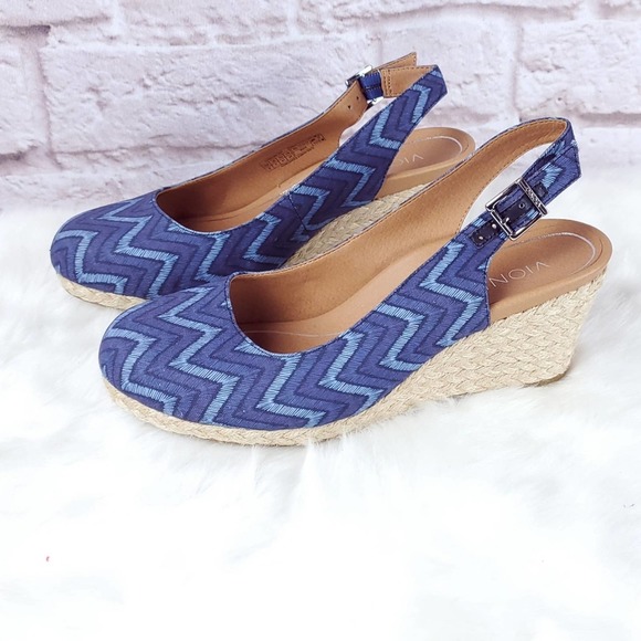 Vionic | Shoes | Vionic Coralina Slingback Espadrille Wedge Shoes Size ...